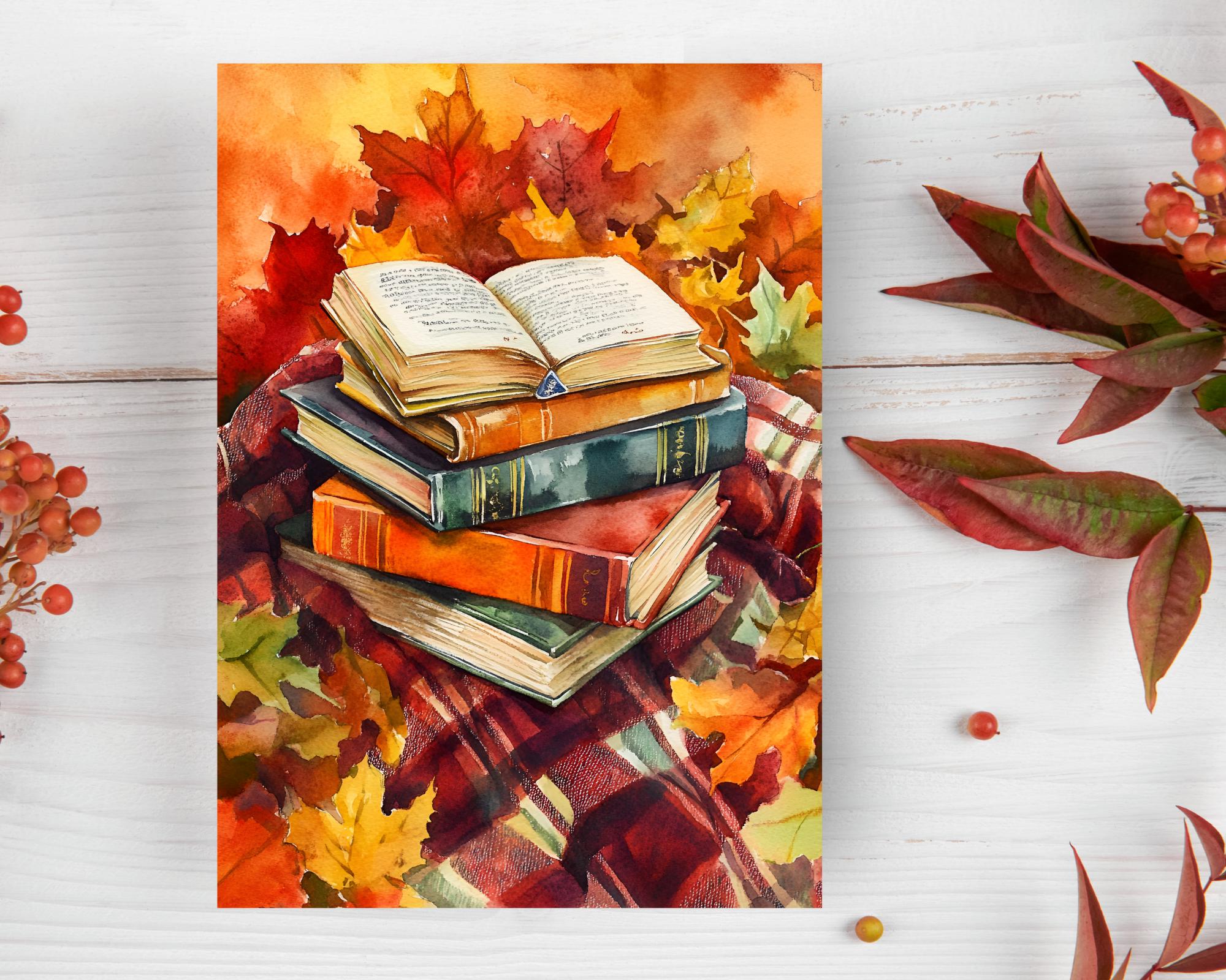 Fall Reading Nook Printable Pages Cozy Autumn Wall Art Fall Scrapbook ...