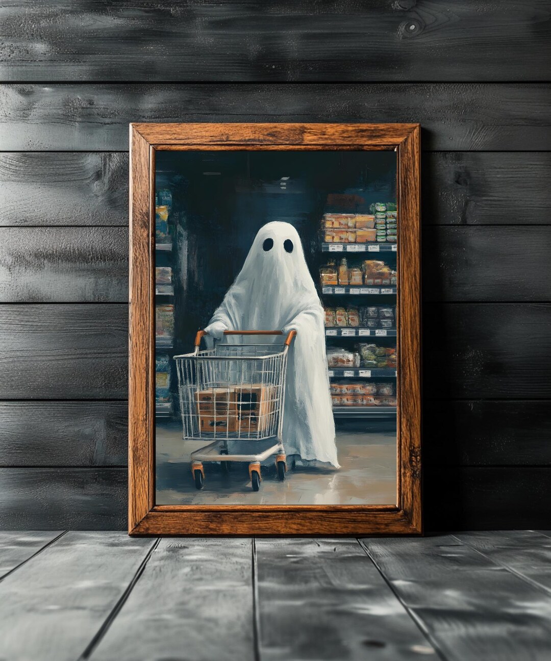Ghost Grocery Shopping Halloween Printable Wall Art | Halloween Kitchen ...