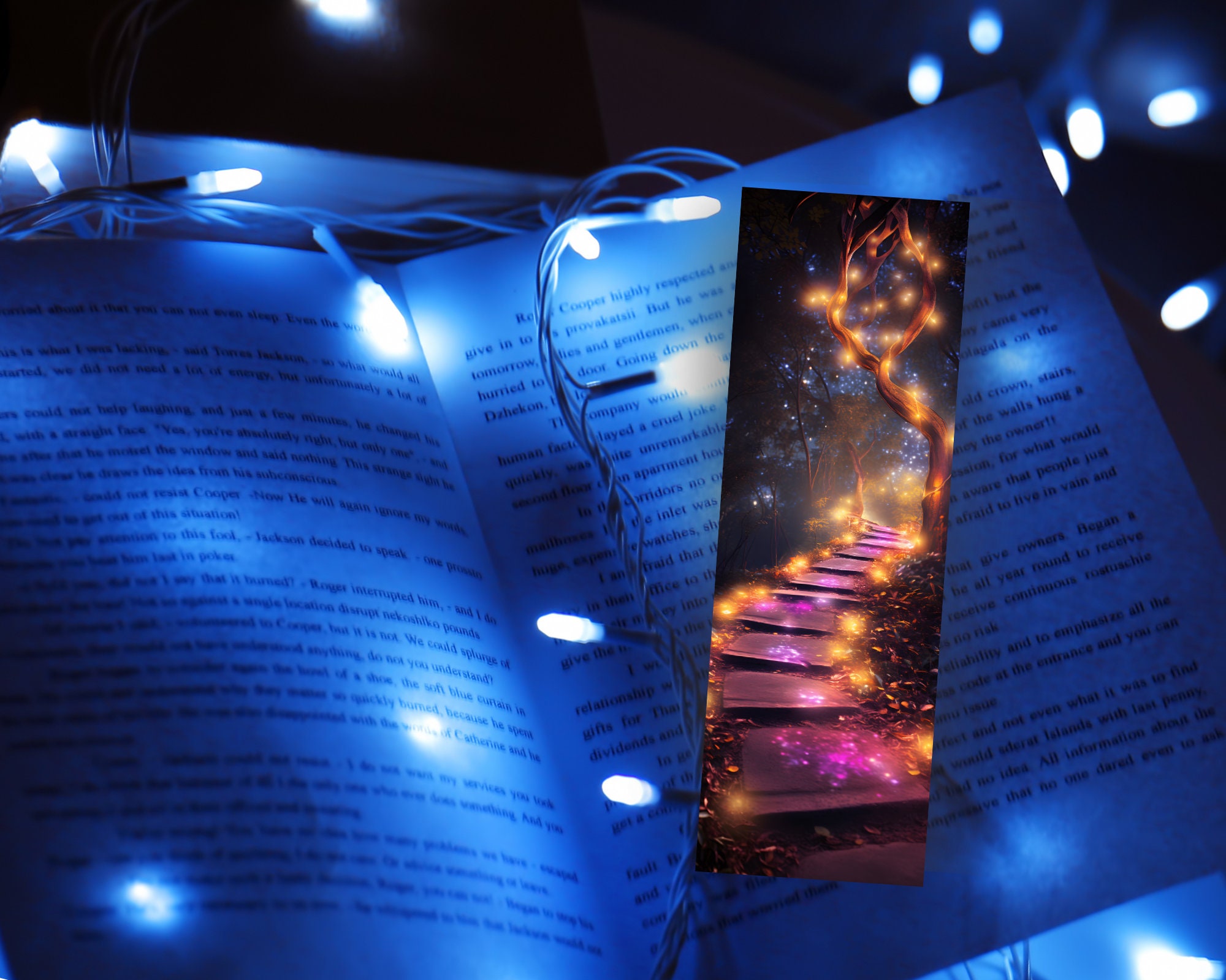 Starry Forest Printable Bookmark PNG Bundle | Fantasy Forest Bookmark ...