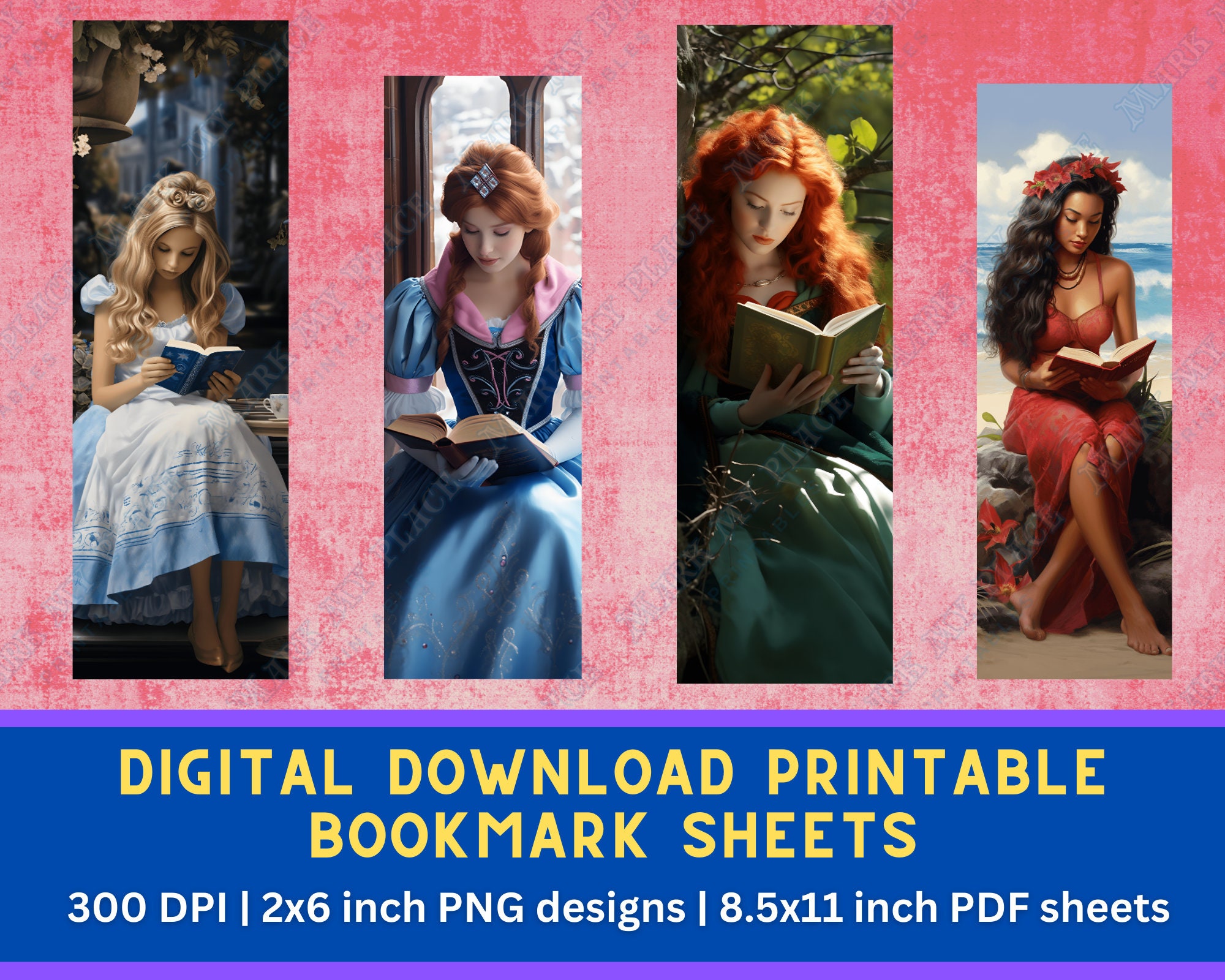 Reading Princess Printable Bookmarks Bundle | Fairytale Bookmark ...