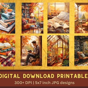 Fall Reading Nook Printable Pages | Cozy Autumn Wall Art | Fall ...