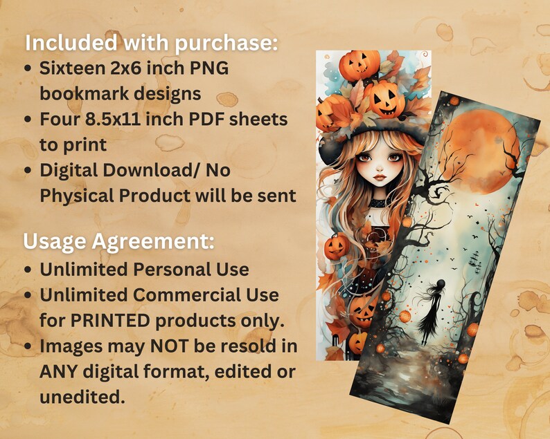 Halloween Boho Printable Bookmark Bundle I | Spooky Boho | Cute ...