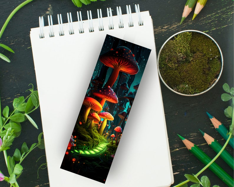 Mushroom Forest Printable Bookmarks PNG Bundle Fantasy Bookmark ...