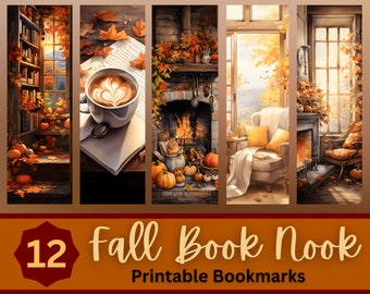 Fall Academia Autumn Reading Printable Bookmark Bundle Cozy Bookmark ...