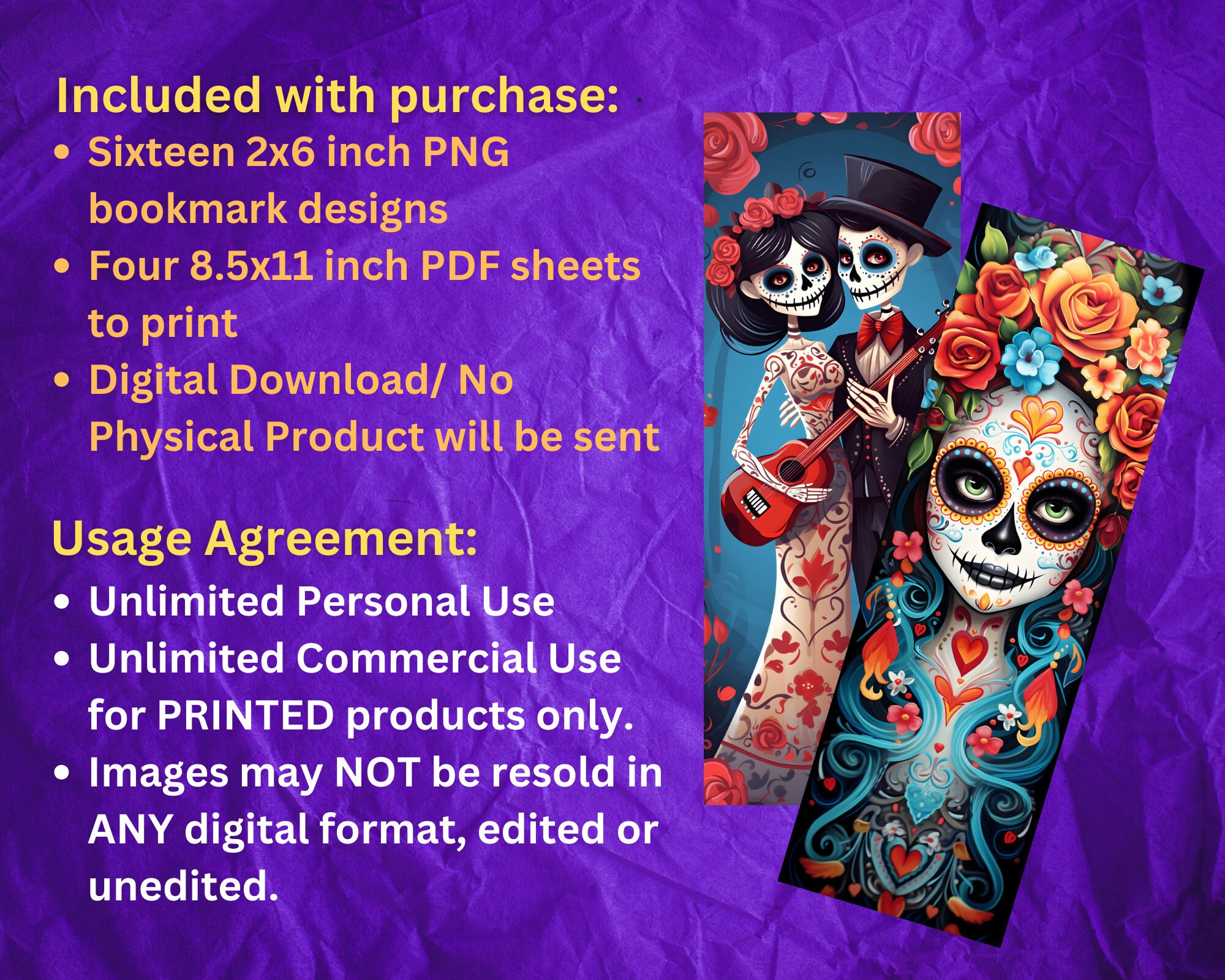 Cute Dia De Los Muertos Printable Bookmark Bundle | Kawaii Dia De Los ...