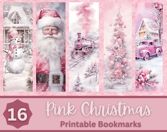 Christmas Printable Bookmarks PNG Bundle | Beautiful Bookmark | Red ...