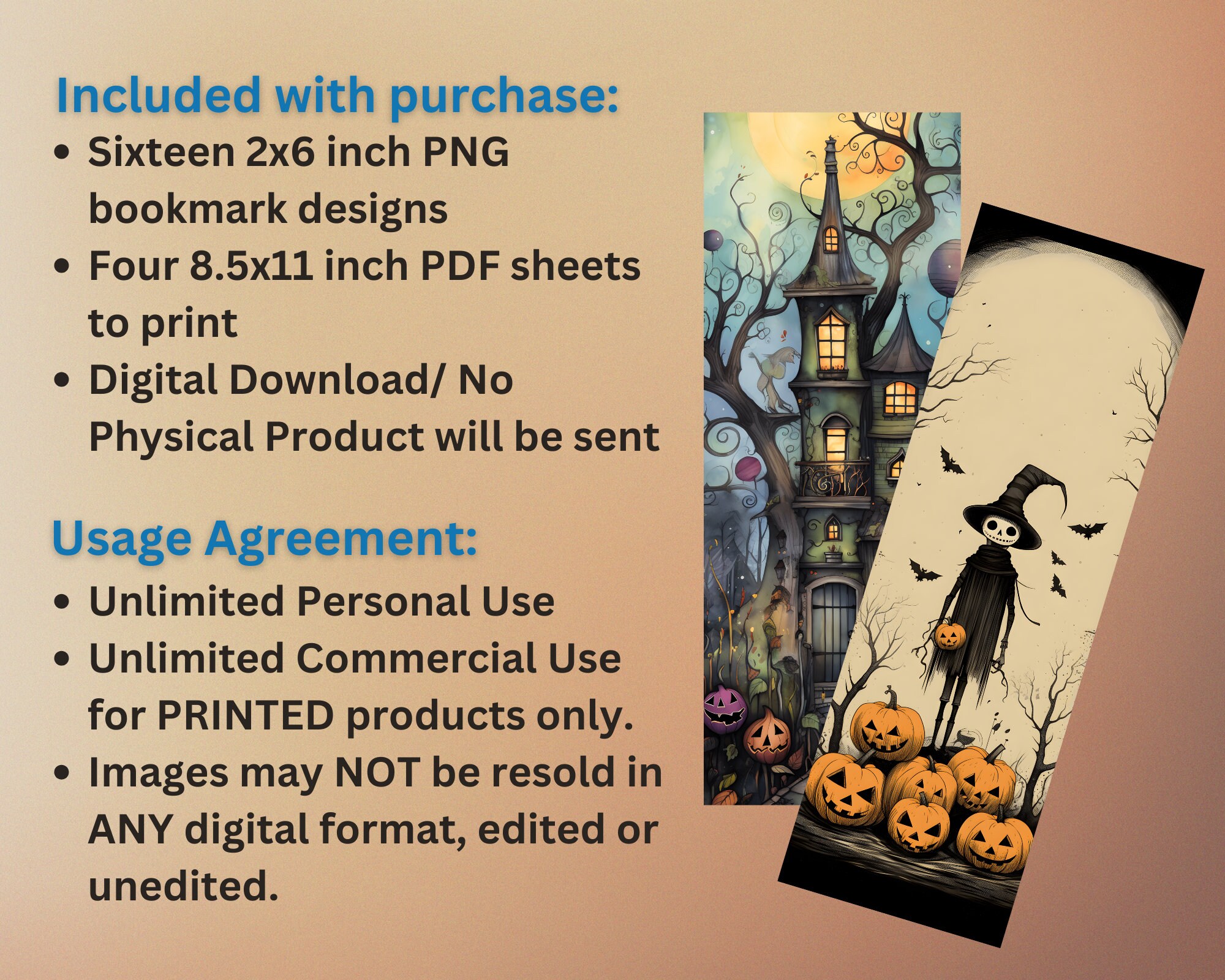 Halloween Boho Printable Bookmark Bundle II | Spooky Boho | Cute ...