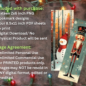 Whimsical Christmas Printable Bookmarks PNG Bundle | Holiday Printable ...