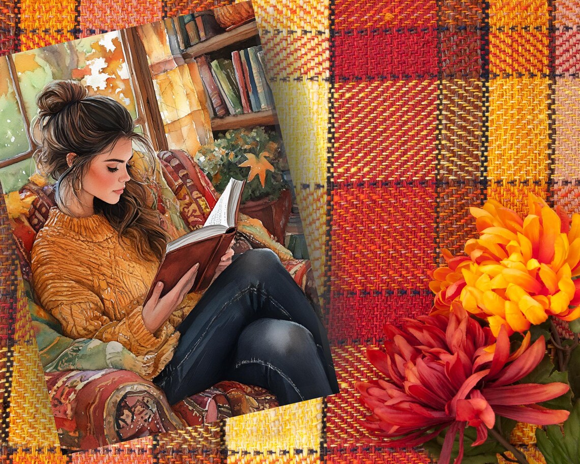 Fall Reading Nook Printable Pages Cozy Autumn Wall Art Fall Scrapbook ...