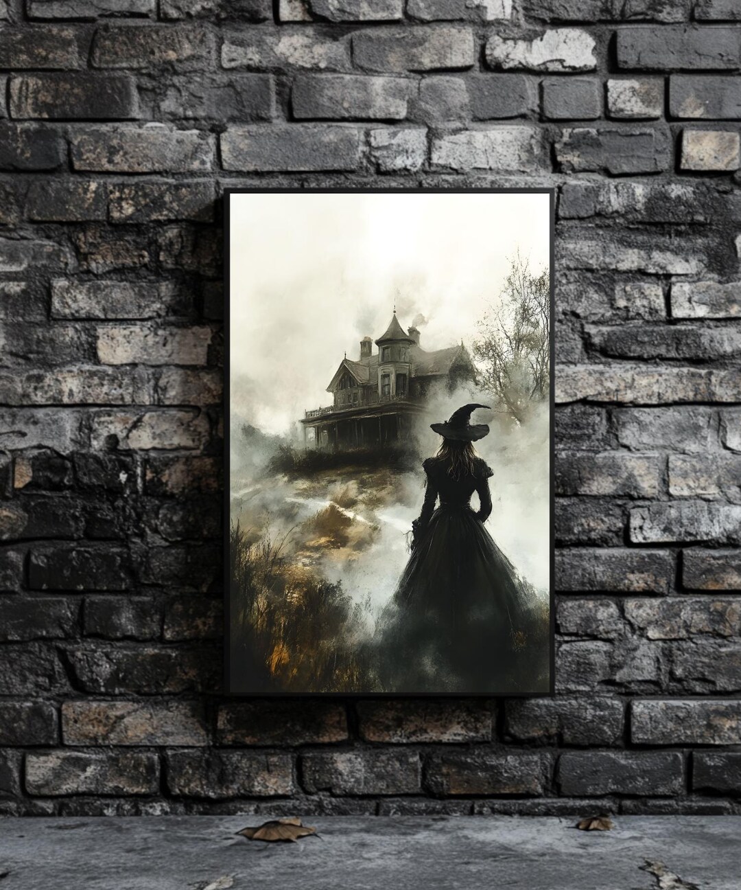 Gothic Victorian Witch Haunted House Print Maximalist Rustic Halloween ...