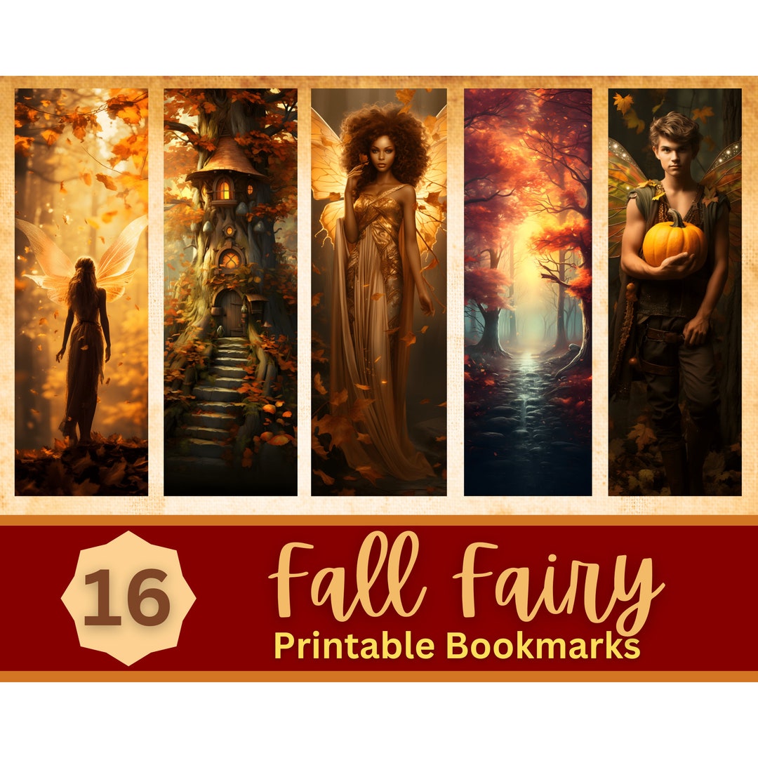 Fall Fairy Printable Bookmark Bundle | Autumn Fairy Bookmark | Print ...