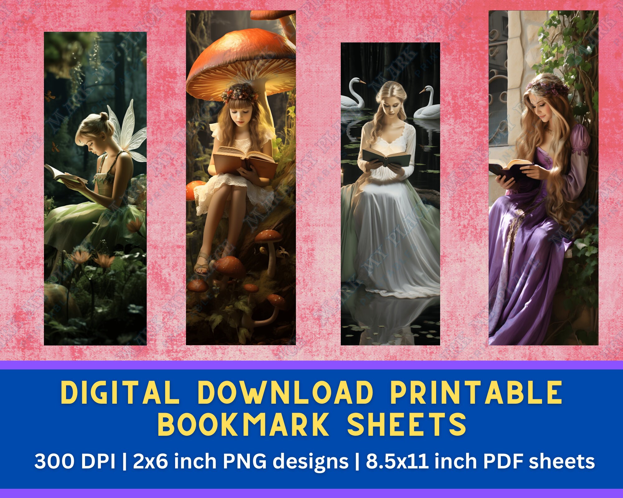 Reading Princess Printable Bookmarks Bundle | Fairytale Bookmark ...