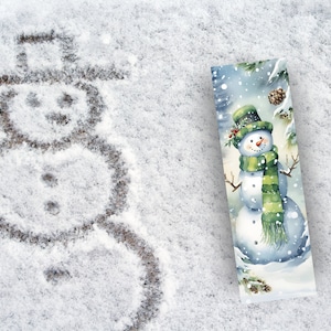 Cute Snowman Printable Bookmarks PNG Bundle | Beautiful Bookmark | Cute ...
