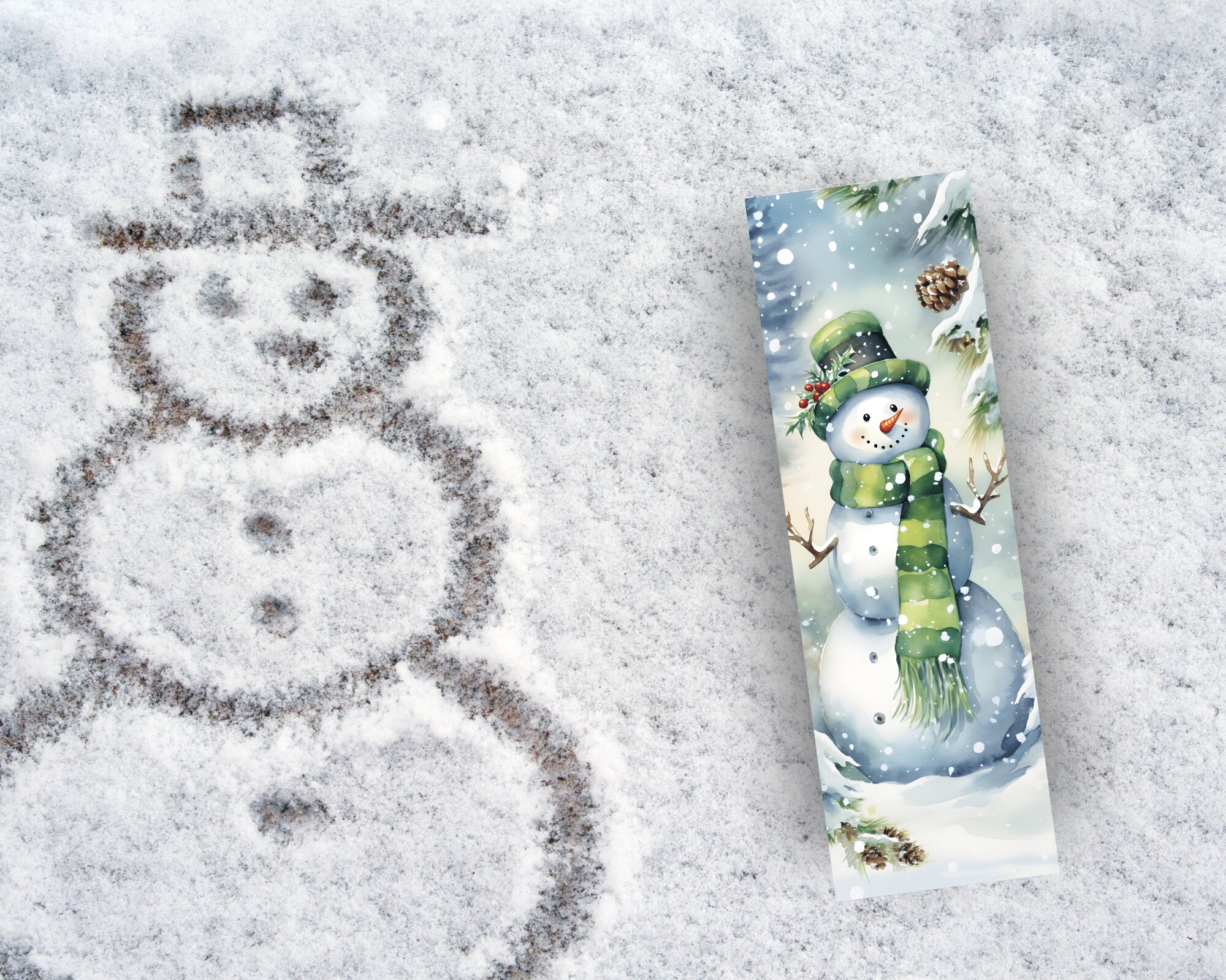 Cute Snowman Printable Bookmarks PNG Bundle | Beautiful Bookmark | Cute ...
