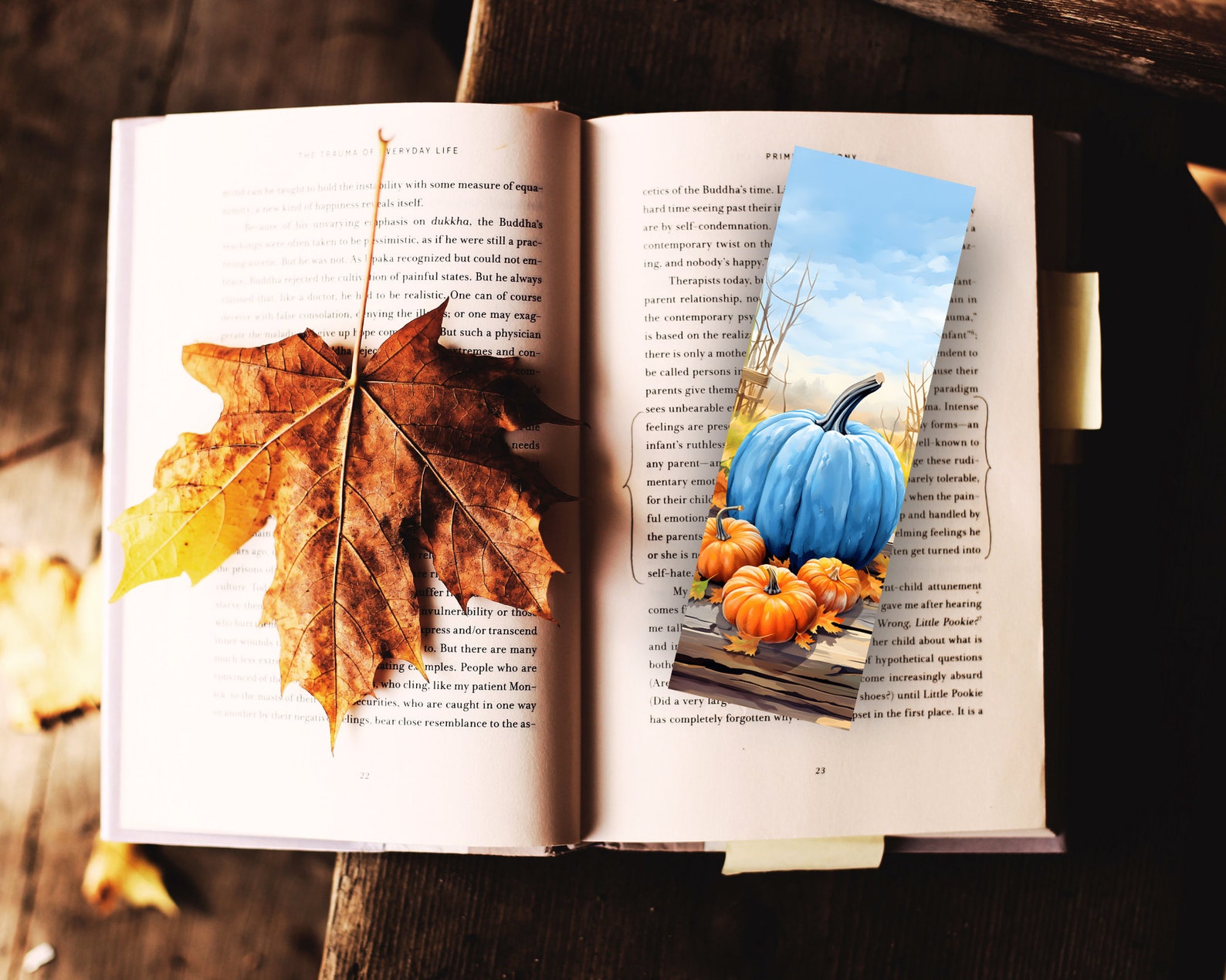 Blue Pumpkin Printable Bookmark Bundle Fall Bookmark Sublimation Print ...