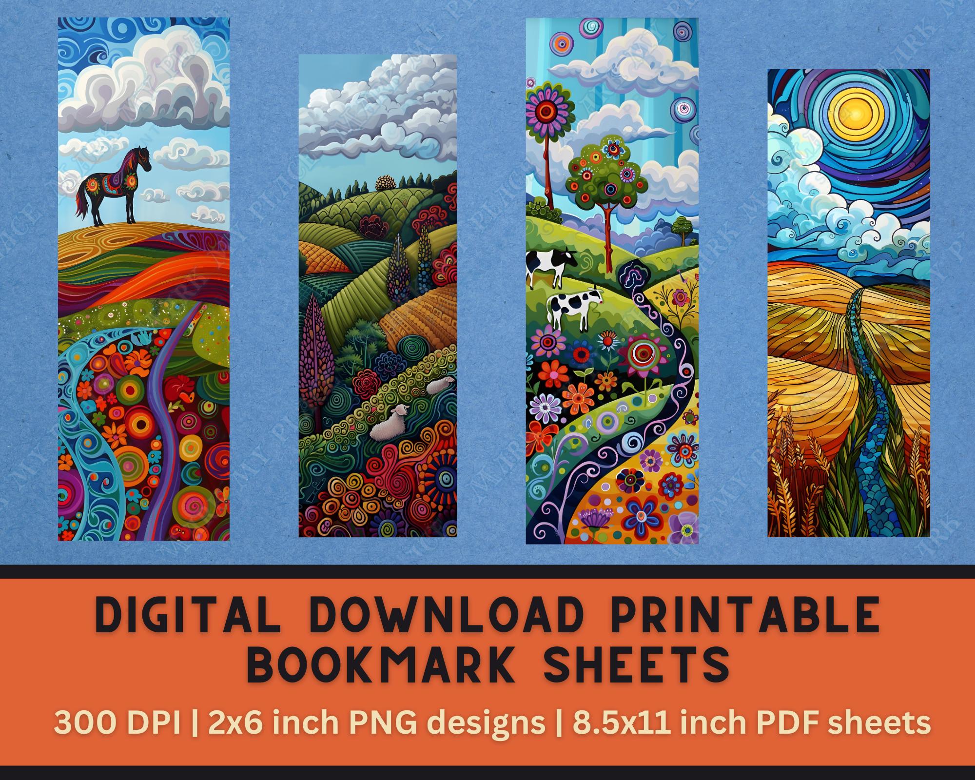 Whimsical Farm Printable Bookmark PNG Bundle | Farm Animal Bookmark ...