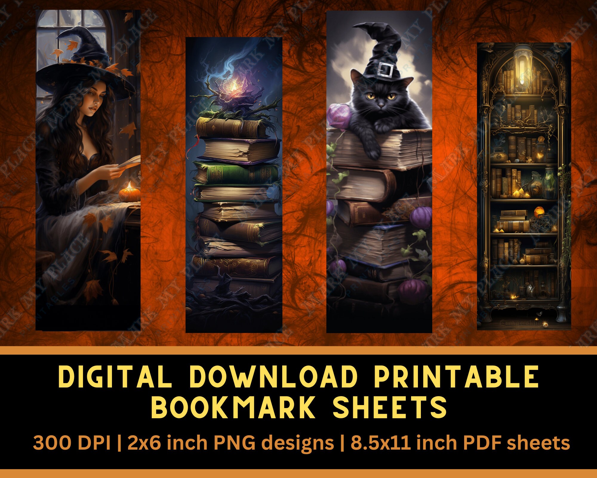 Reading Witch Printable Bookmark Bundle I Witchcore - Etsy