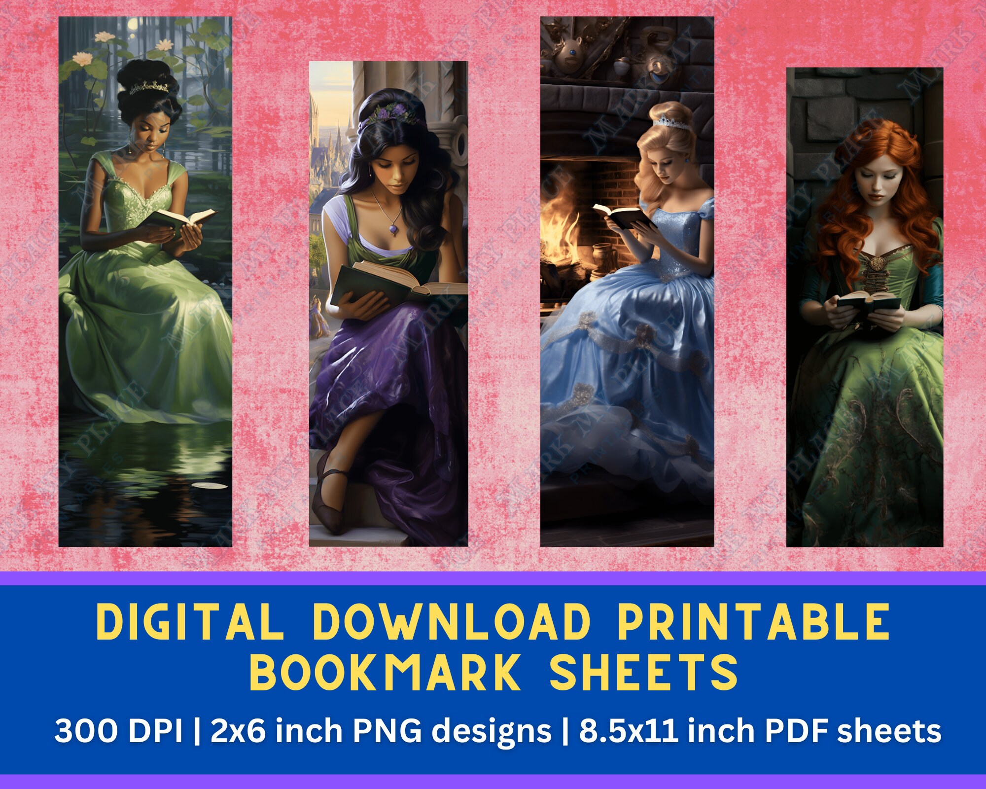 Reading Princess Printable Bookmarks Bundle | Fairytale Bookmark ...