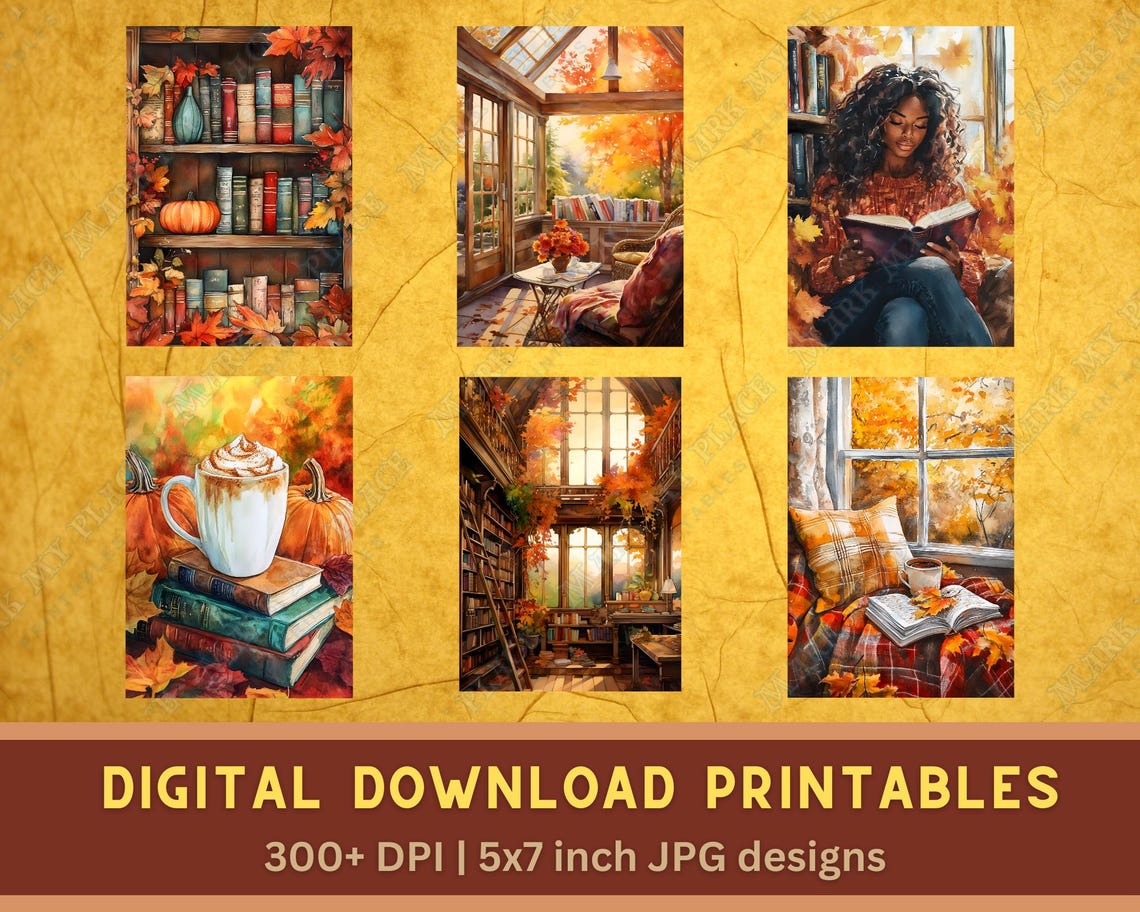 Fall Reading Nook Printable Pages | Cozy Autumn Wall Art | Fall ...