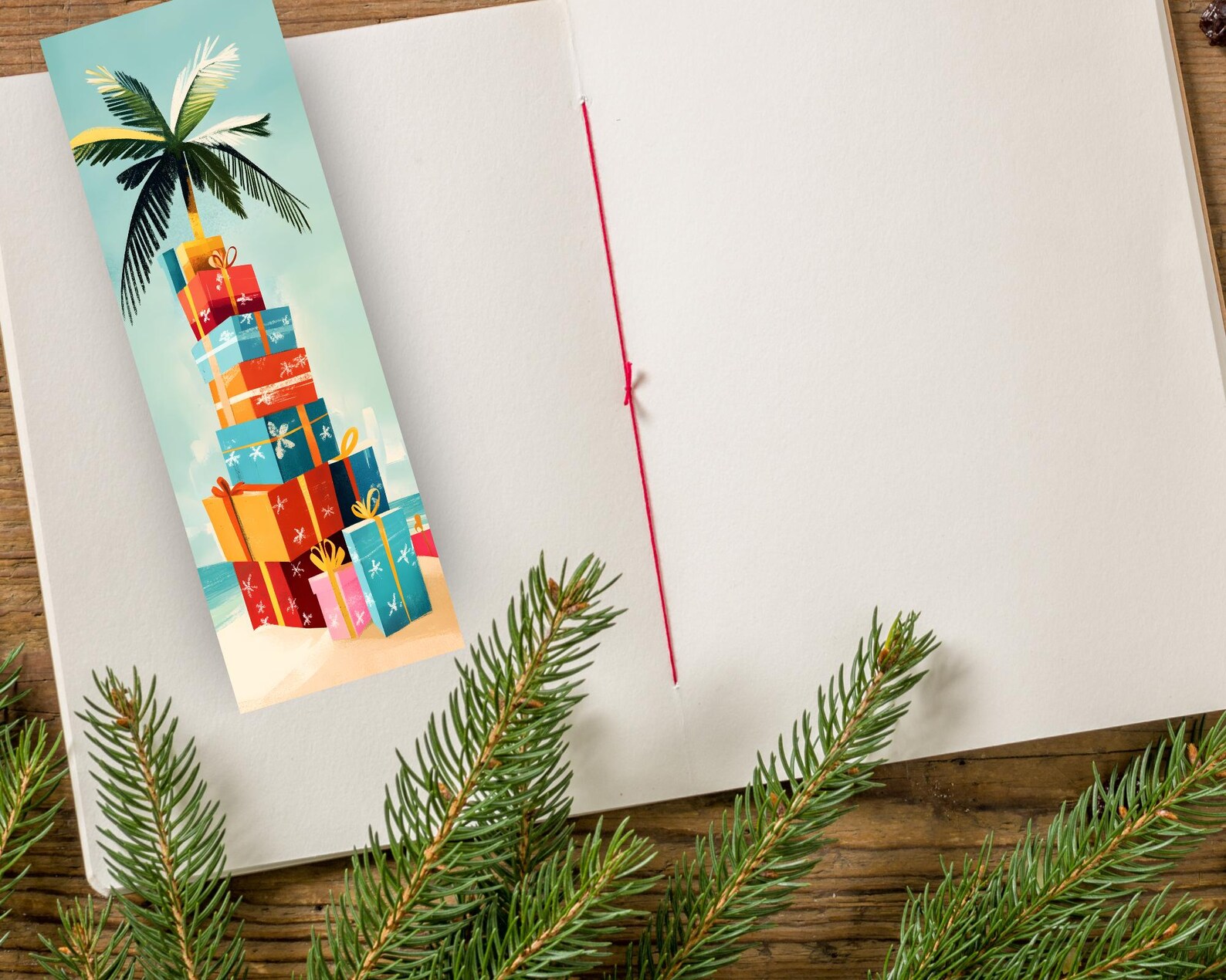 Tropical Christmas Printable Bookmarks PNG Bundle | Hawaiian Christmas ...