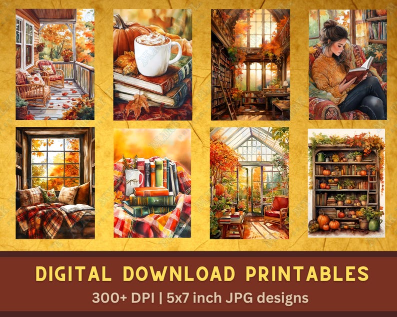Fall Reading Nook Printable Pages | Cozy Autumn Wall Art | Fall ...