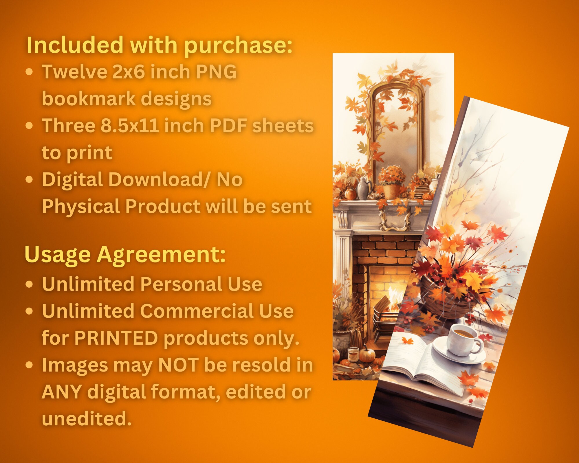 Fall Academia Autumn Reading Printable Bookmark Bundle | Cozy Bookmark ...