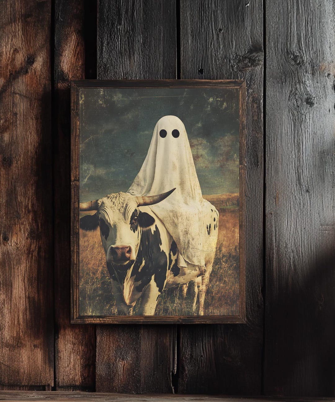 Vintage Ghost Riding Cow Printable Halloween Wall Art | Halloween ...