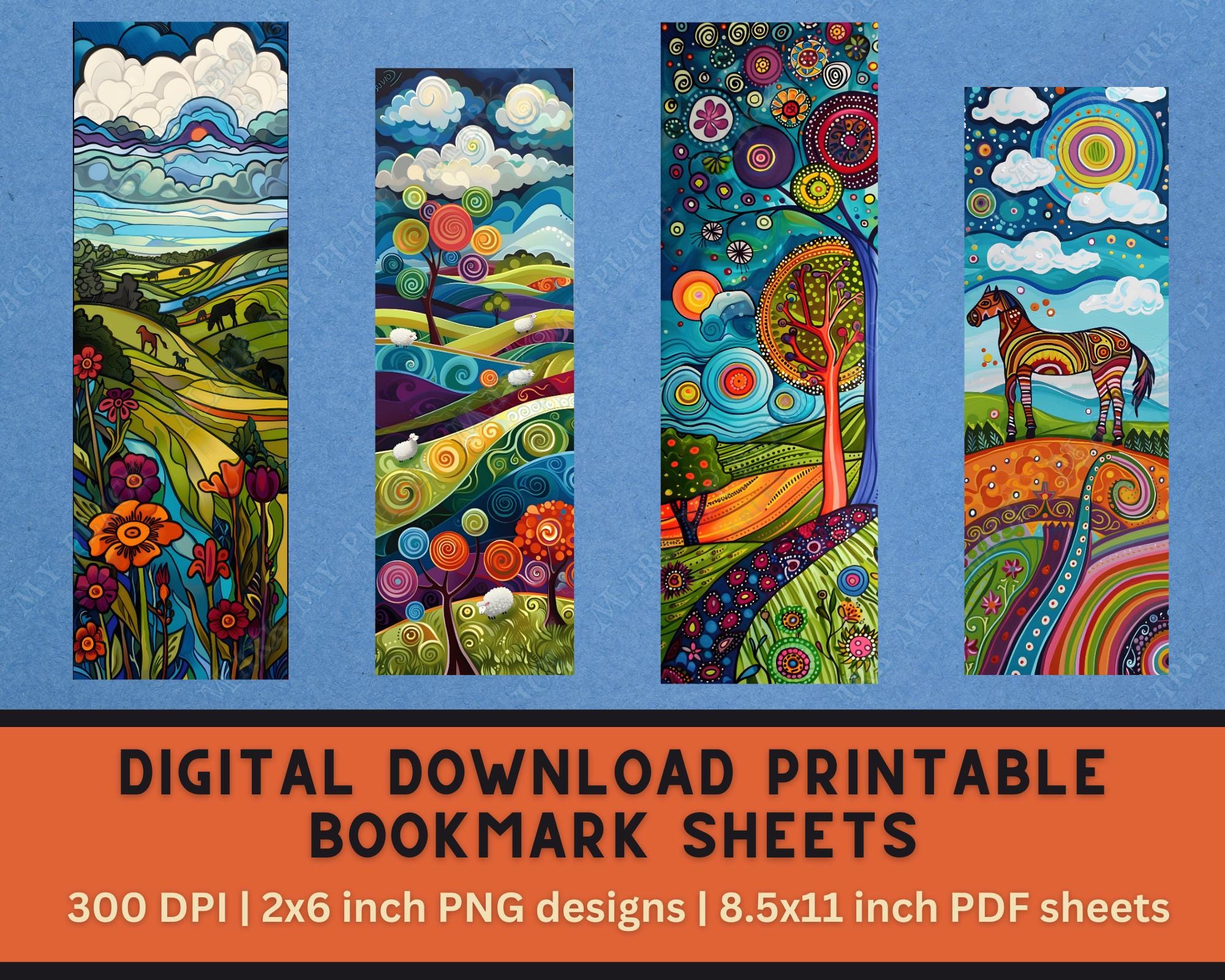 Whimsical Farm Printable Bookmark PNG Bundle | Farm Animal Bookmark ...