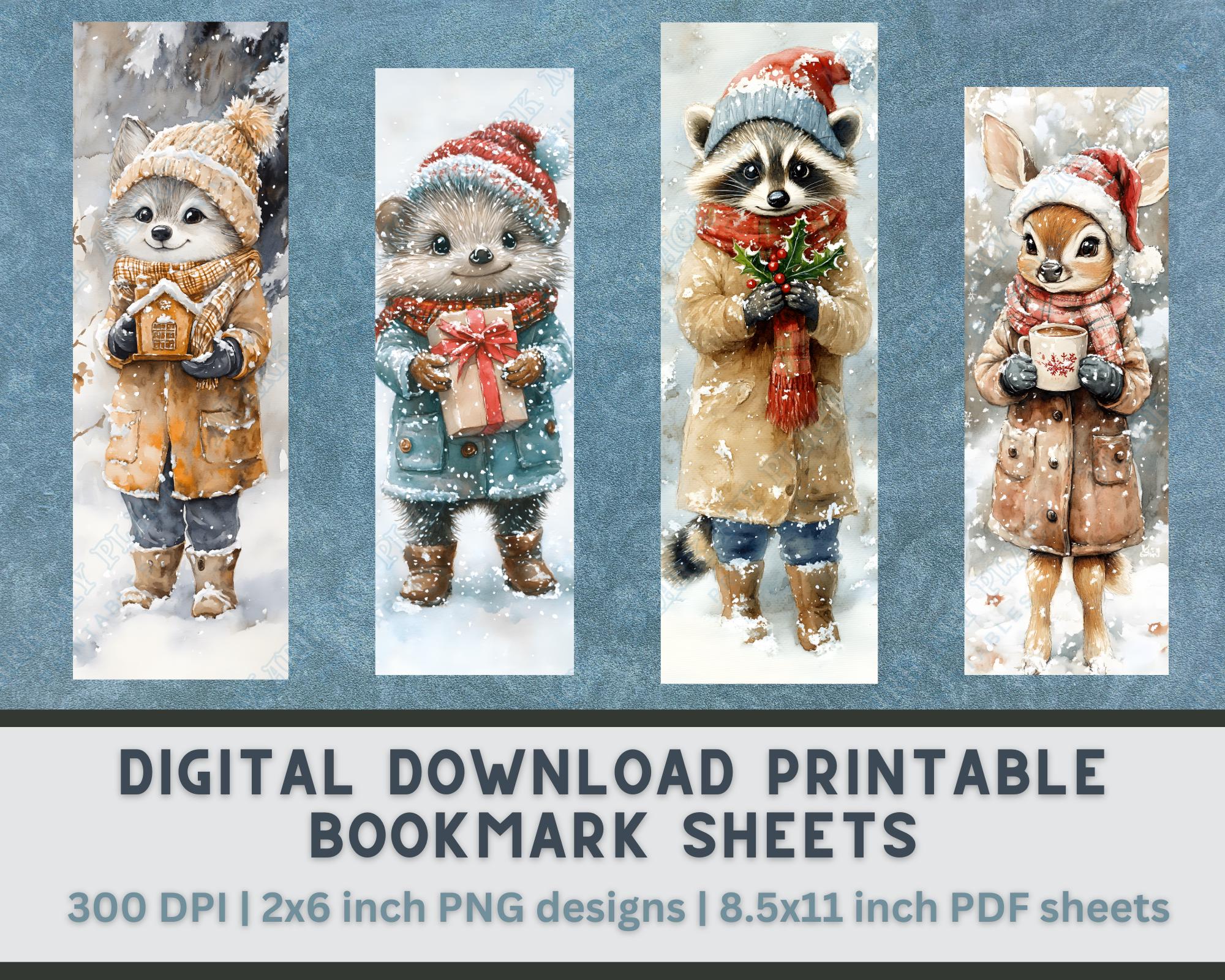 Christmas Woodland Animals Printable Bookmarks | Cardmaking | Christmas ...