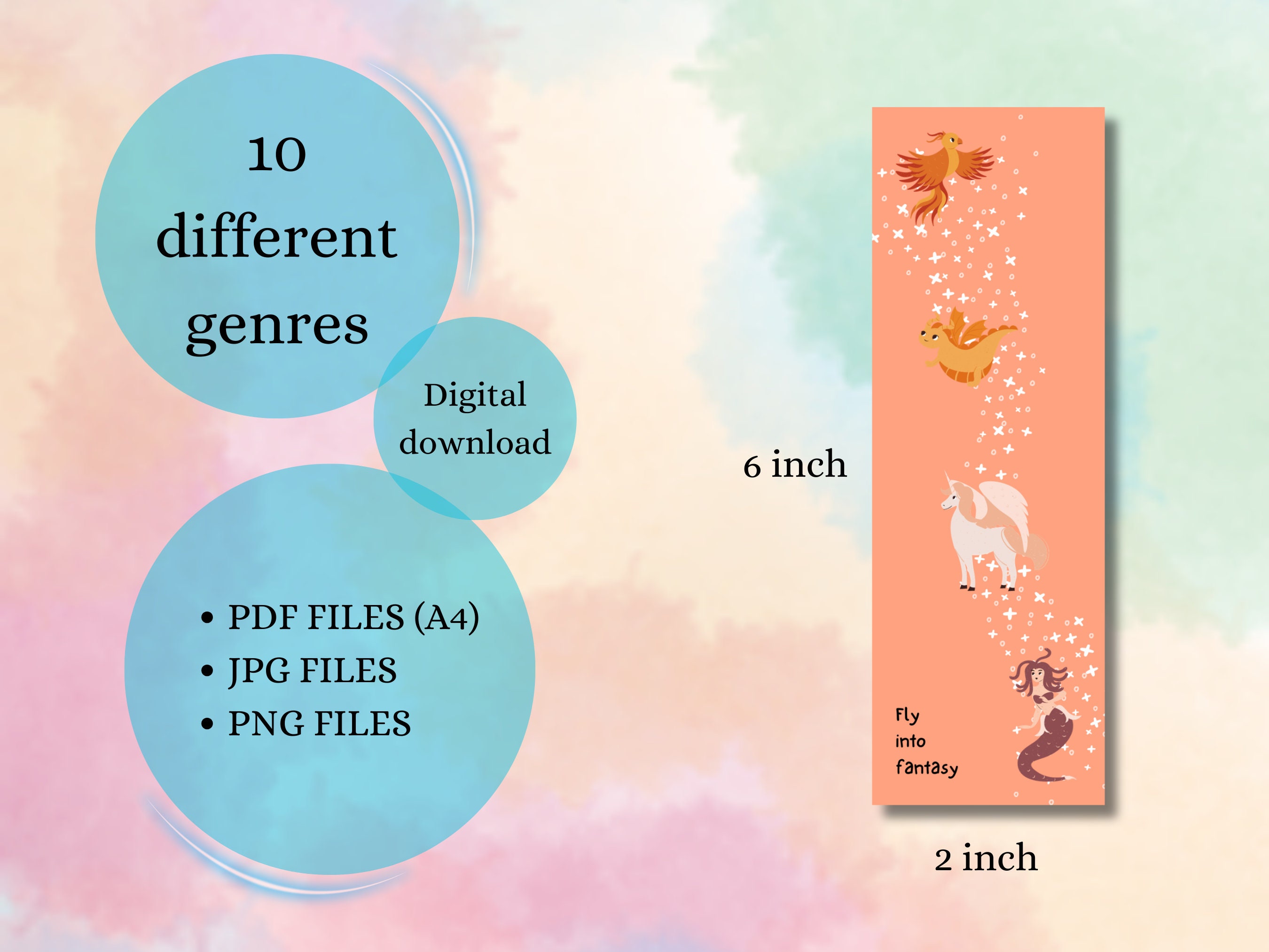 Printable Bookmark Set | Book Genre Bookmarks | 10 Different Genres ...