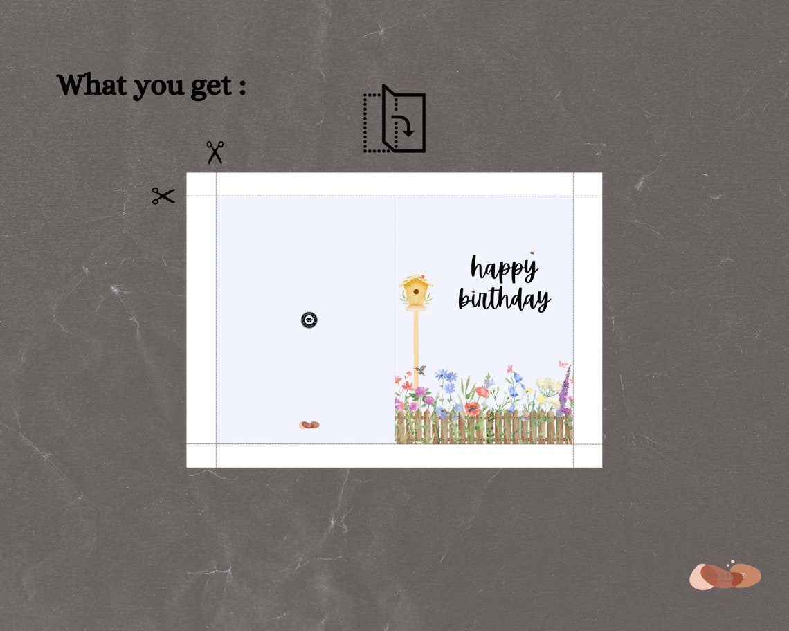 Printable Greeting Card | Digital Birthday Card | Floral Birthday Card ...