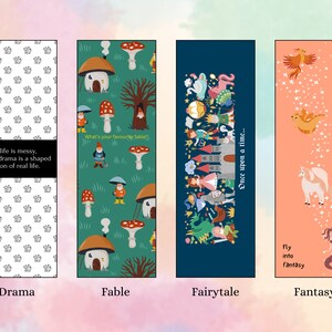 Printable Bookmark Set | Book Genre Bookmarks | 10 Different Genres ...