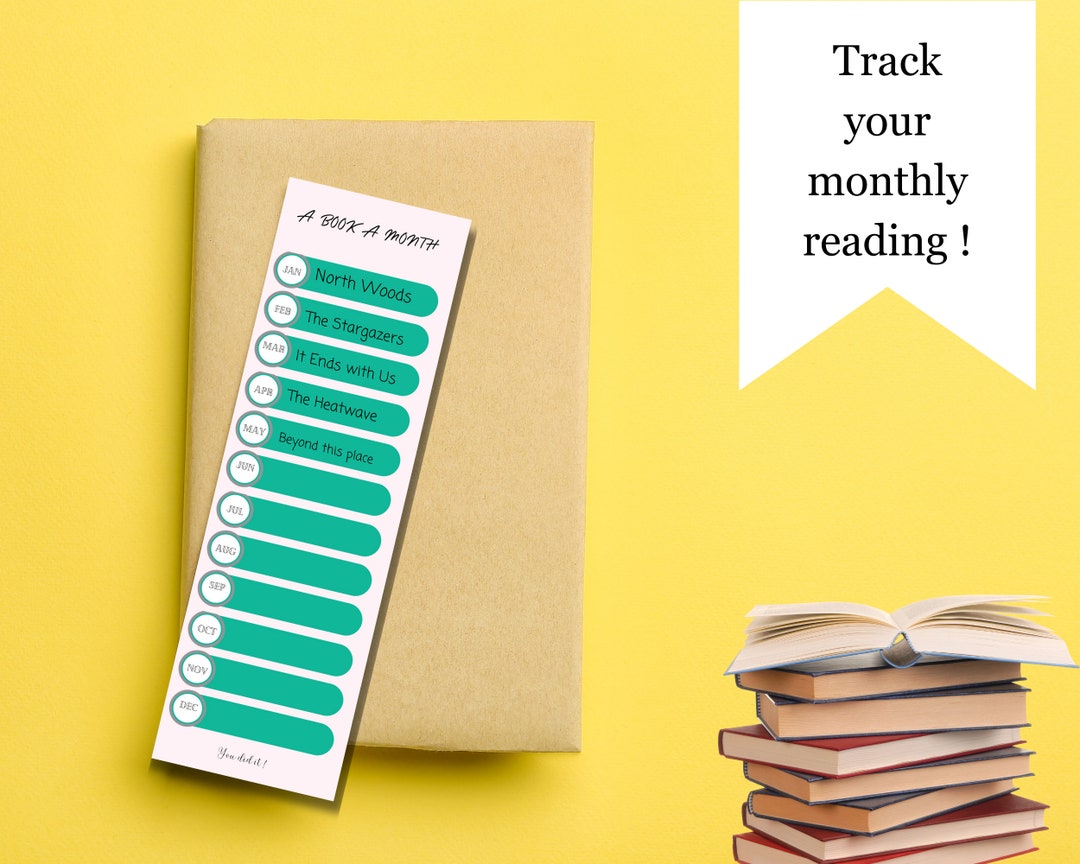 Reading Tracker| Monthly Reading Track| Bookmark| Reading Bookmarks ...
