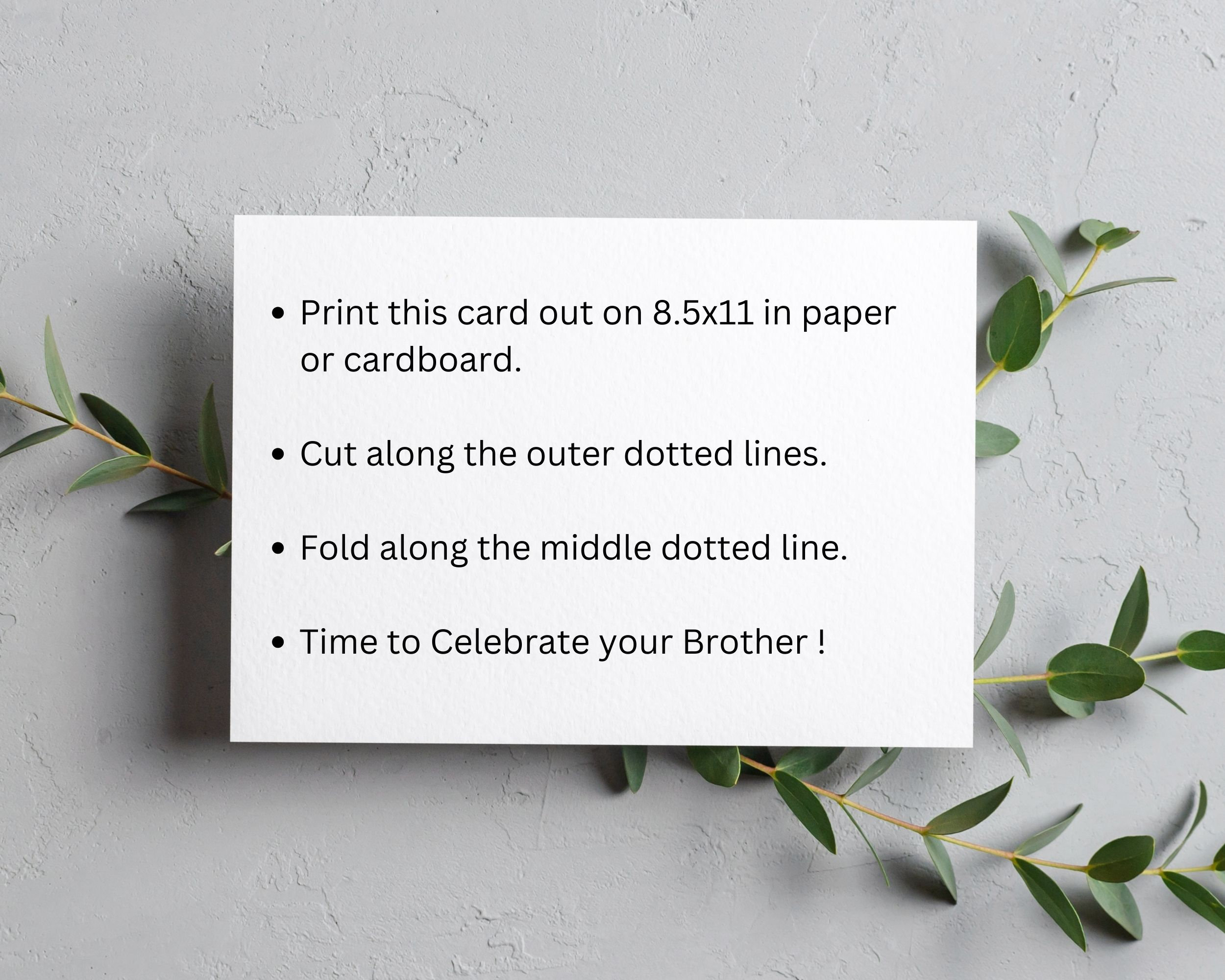Digital Birthday Card| Printable Card| Happy Birthday Brother| Brother ...