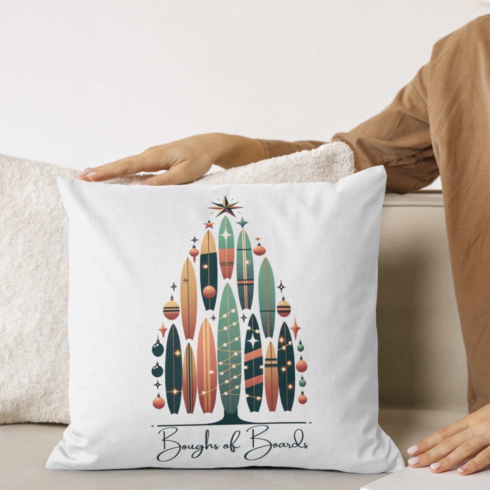 Surfboard Christmas Tree 70s Retro Groovy Mid Century PNG File - Etsy