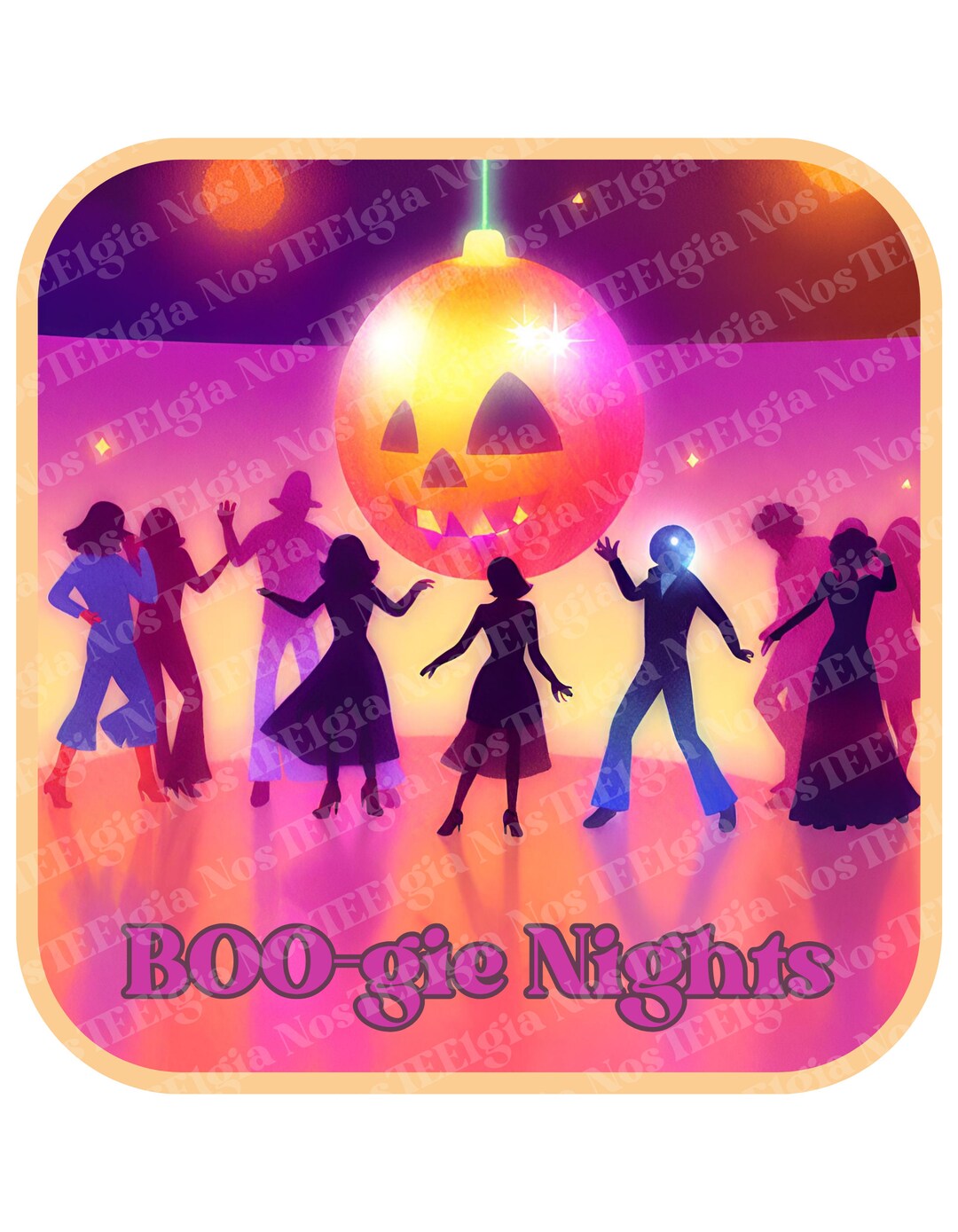 Boo-gie Nights 70s Retro Groovy Cool Halloween Dance Floor Disco Ball ...