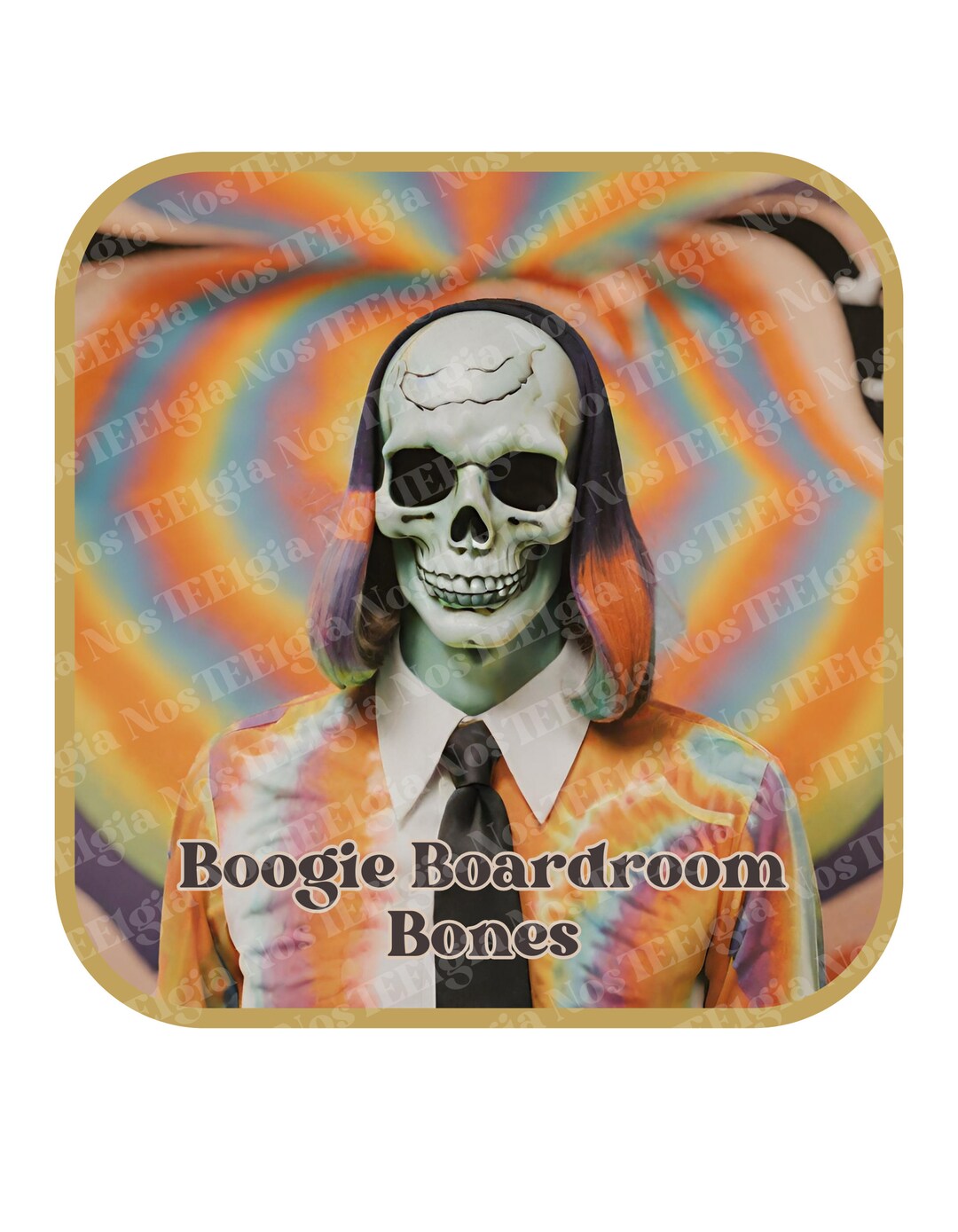Boogie Boardroom Bones 70s Retro Groovy Cool Halloween Skeleton PNG ...