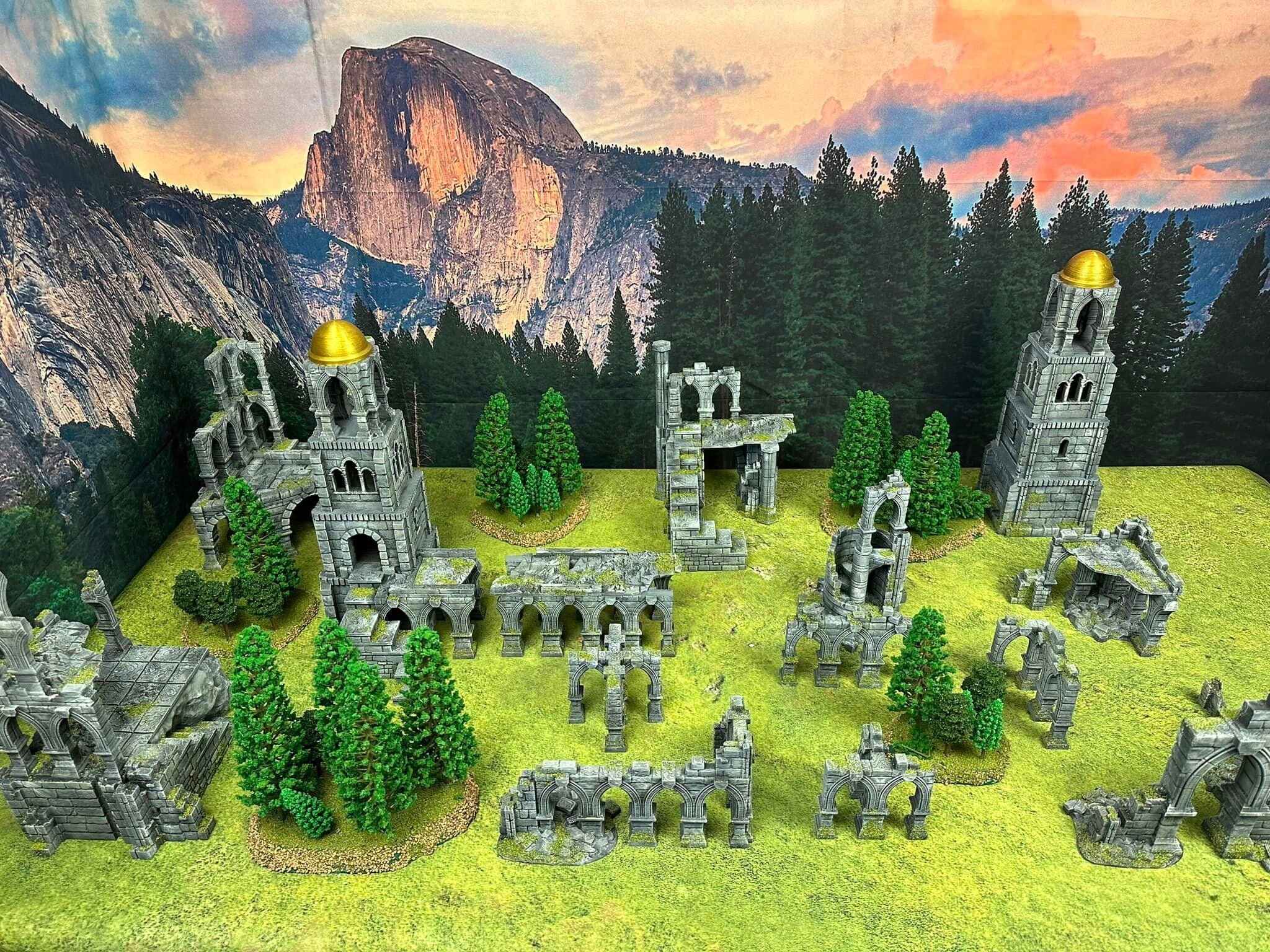 Painted Set for WARHAMMER Iron Castle Ruins Set Terrain Scenery 30 Pcs ...