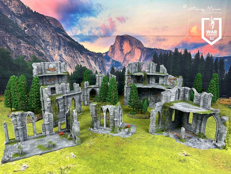 Painted Fantasy Ruins Terrain Perfect for Warhammer Old World, Mordheim ...