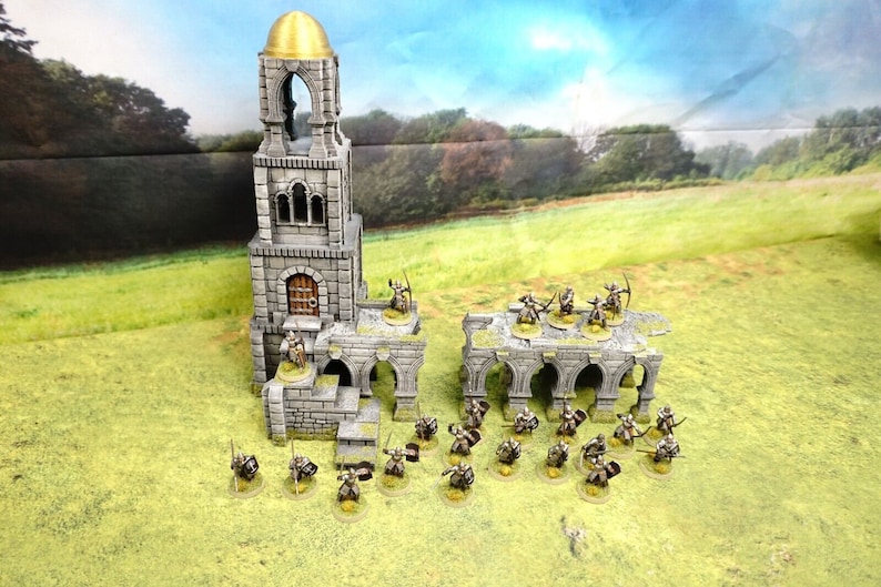 Castle Tower Ruins Terrain 3D Printed Tabletop Scenery Lord of the ...