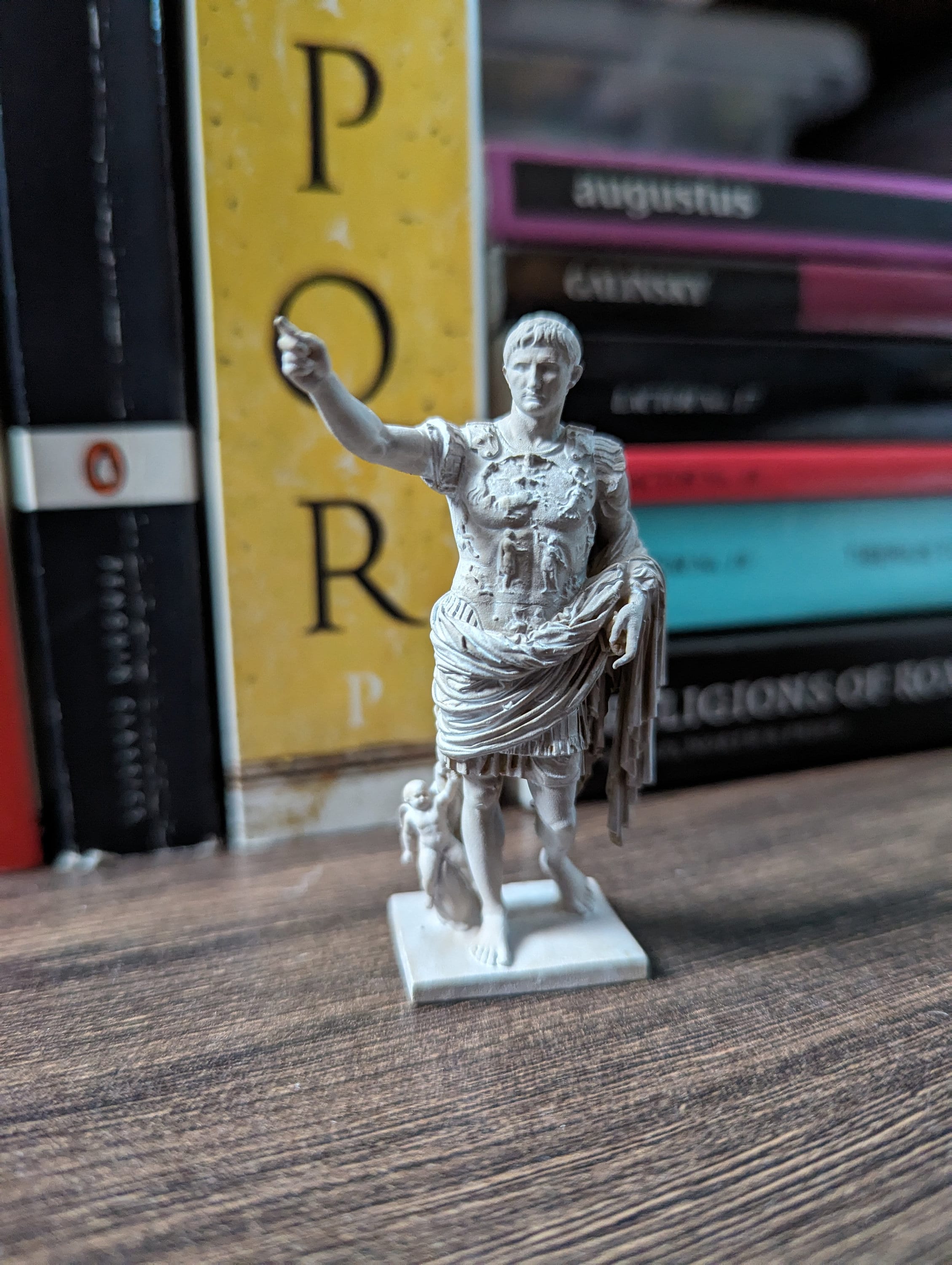 Hand Painted 3d Resin Printed Augustus Of Prima Porta Statue 7cm Tall