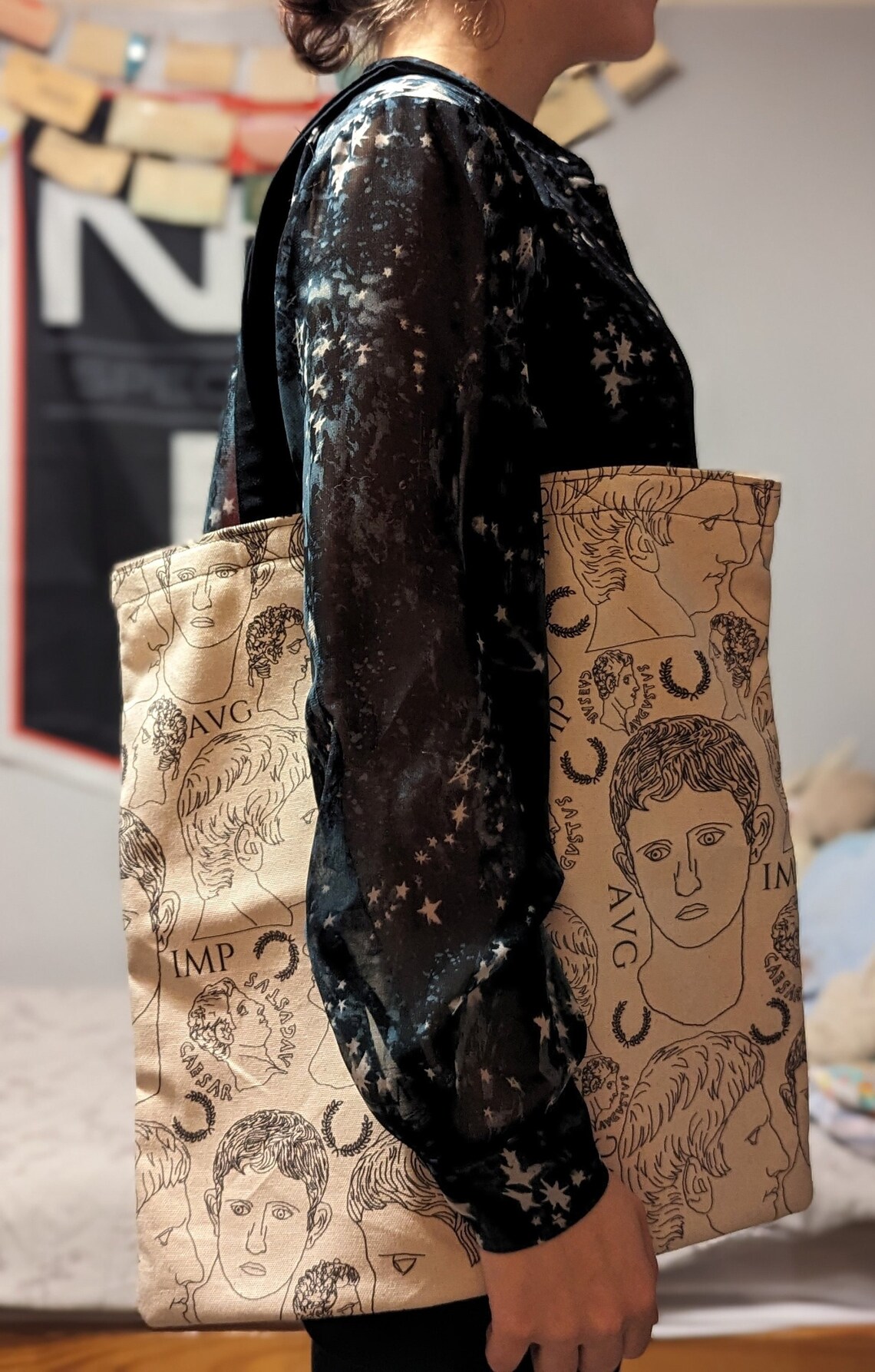 Ancient Rome Emperor Augustus Print Handmade Organic 100% Cotton Tote ...