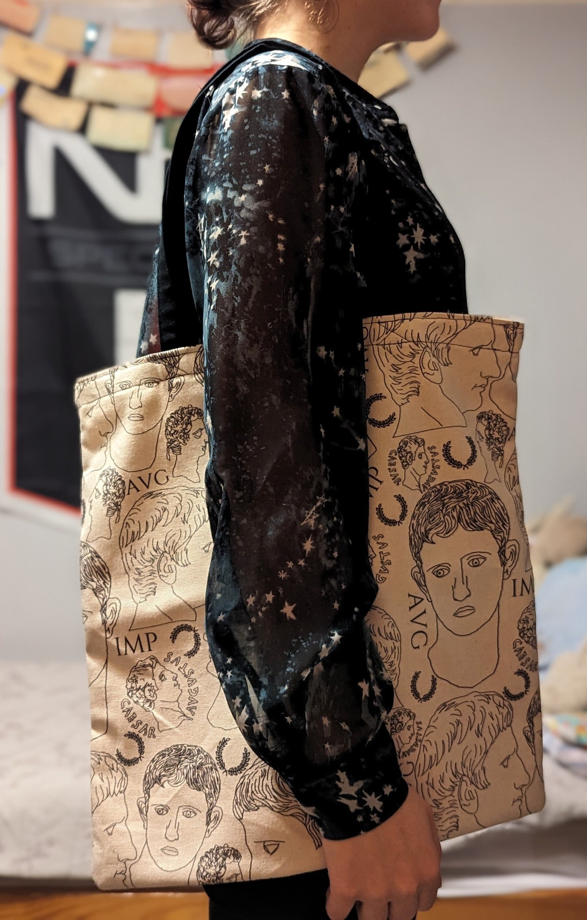 Ancient Rome Emperor Augustus Print Handmade Organic 100% Cotton Tote ...