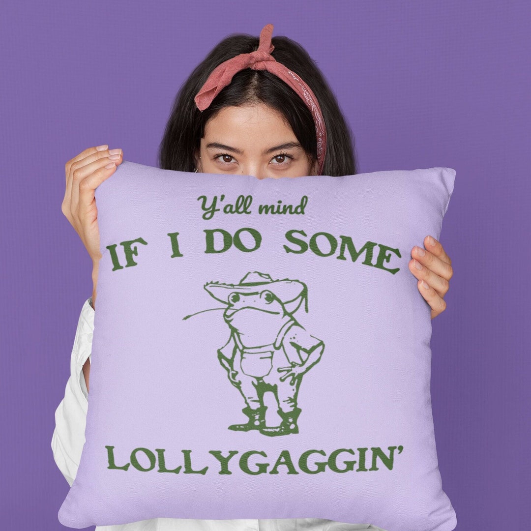 Housewarming Lollygagging Cowboy Frog Throw Pillow - Fun Cartoon Design ...