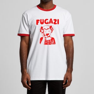 FUGAZI Ringer T-shirt Iconic Retro Design Unisex in 8 Color Combos ...