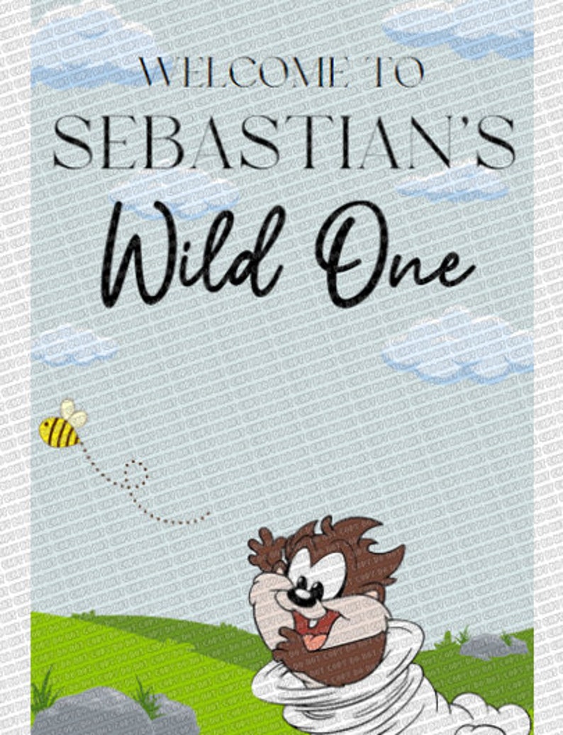 Baby Taz Welcome Birthday Banner Party Decor, Wild One - Etsy