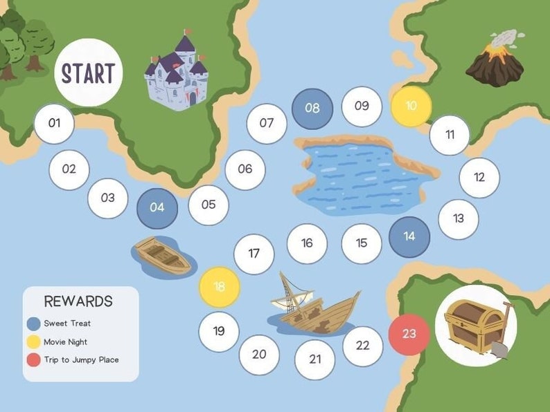 Treasure Map Reward Chart - Etsy