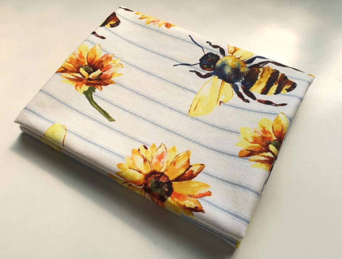 By Yard, Hobby Lobby Fabrics, Sunflower Bumblebee Design, 100% Oxford Cotton - Etsy