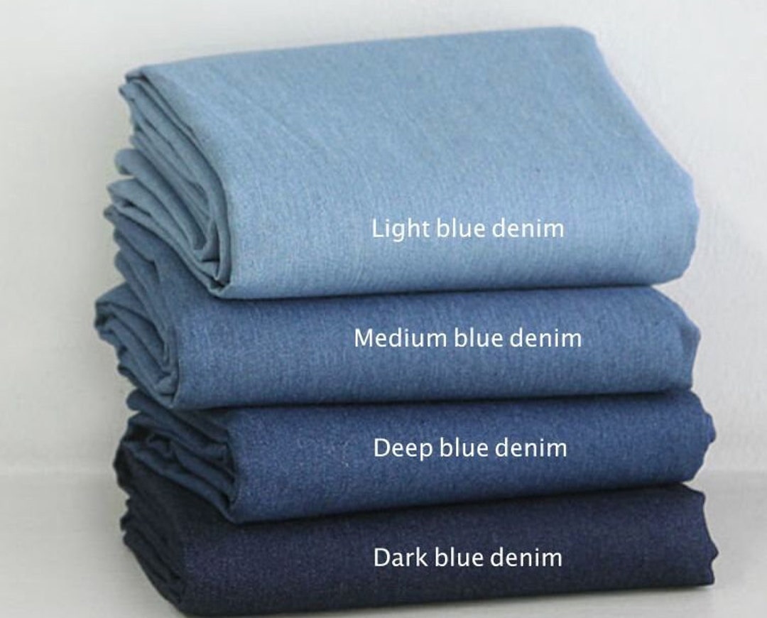 Stretchy 100% Cotton, 4 Shades Denim Fabric by Yard - Etsy