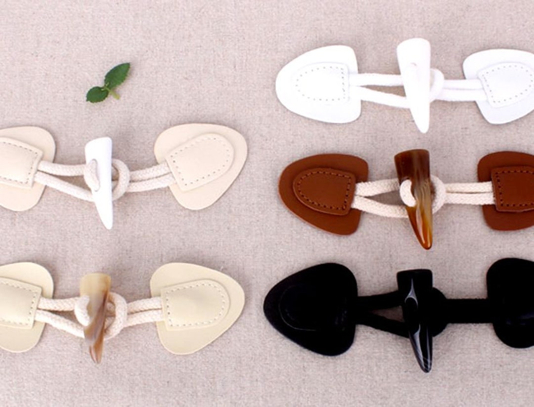 SET OF 4 / Toggle Closures, Duffle Coat Fasteners, Jacket Horn Buttons ...